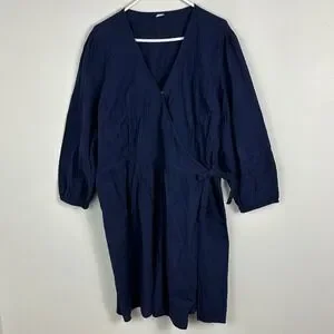 Old Navy | Dresses | Old Navy Waist Defined Wrap Dress Blue Womens Size ...